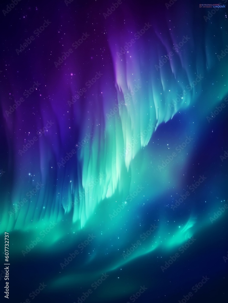 Aurora Borealis abstract background, northern lights in polar night sky ...
