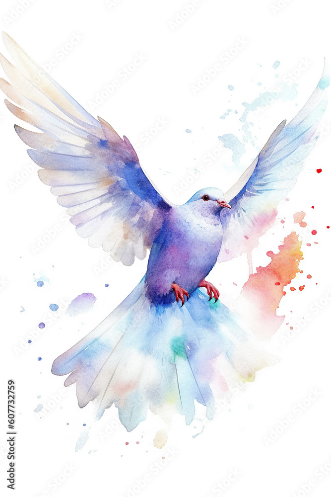 dove watercolor clipart cute isolated on white background Stock ...