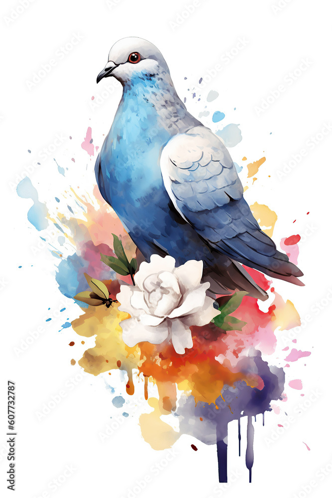 dove watercolor clipart cute isolated on white background Stock ...