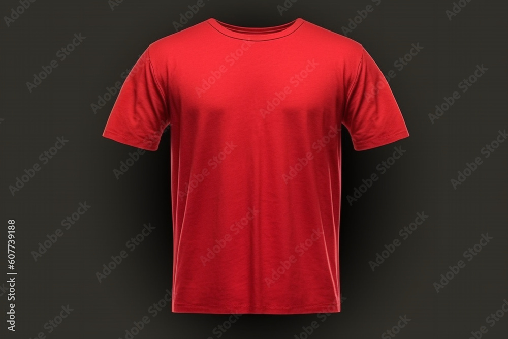 Classic red t-shirt mockup, front and back view, isolated Plain design ...