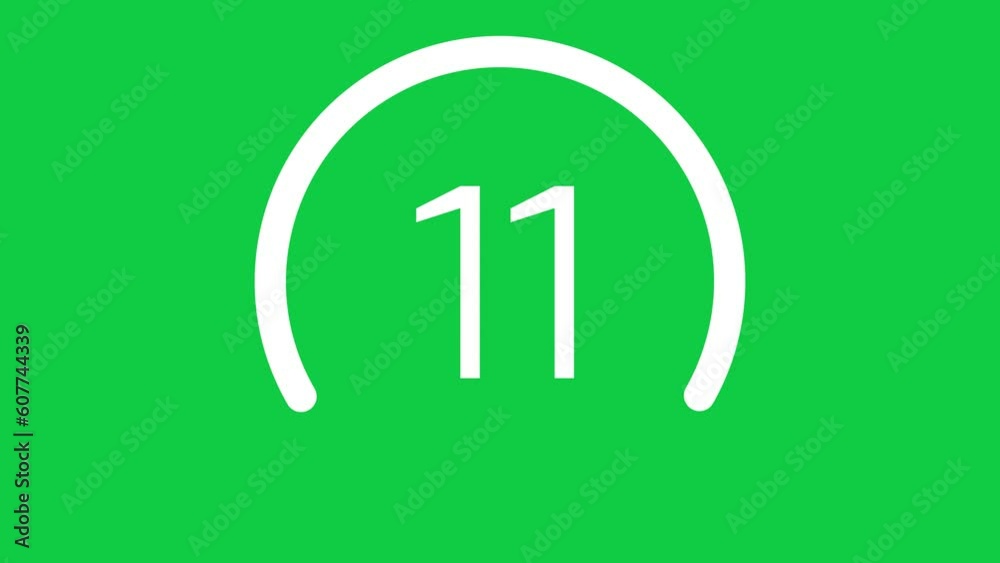 Animation Of 15 Seconds Countdown Timer With Elapsed Rotating White