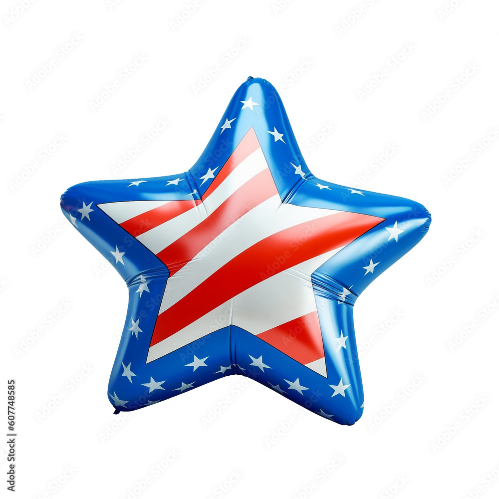 4th of July inflatable star. Inflatable us flag star icon. Inflatable ...