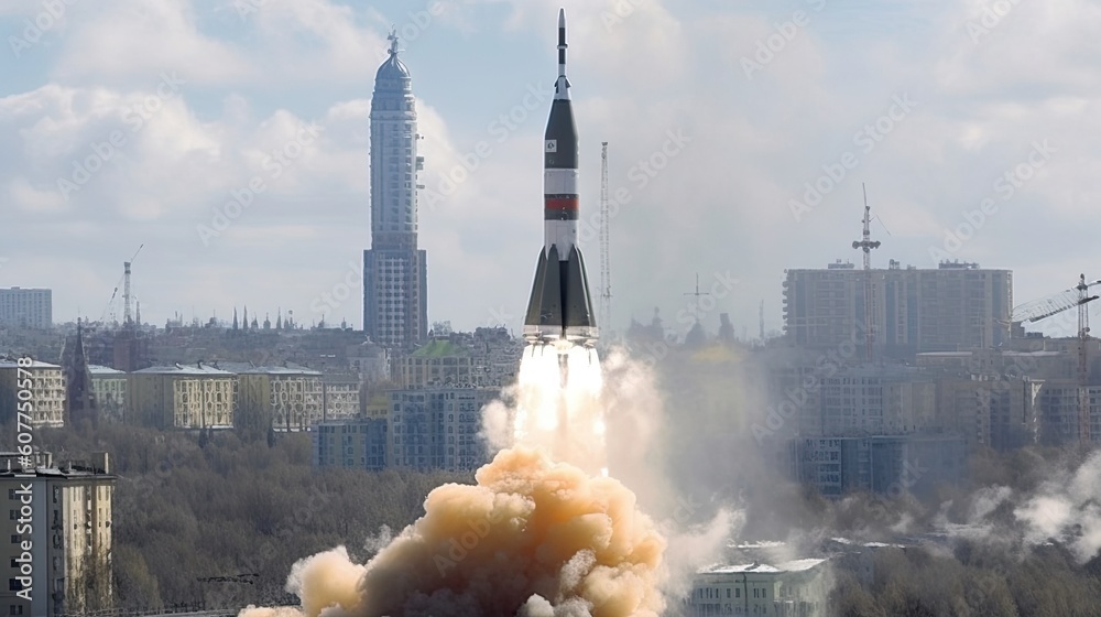 ballistic rocket start from Moscow, russian nuclear danger concept ...