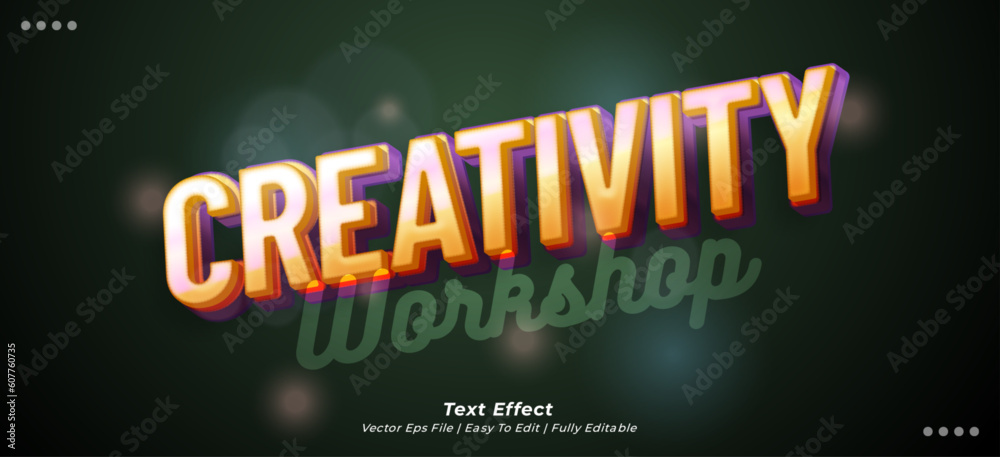 Vector banner social template with text creativity workshop 3d text ...