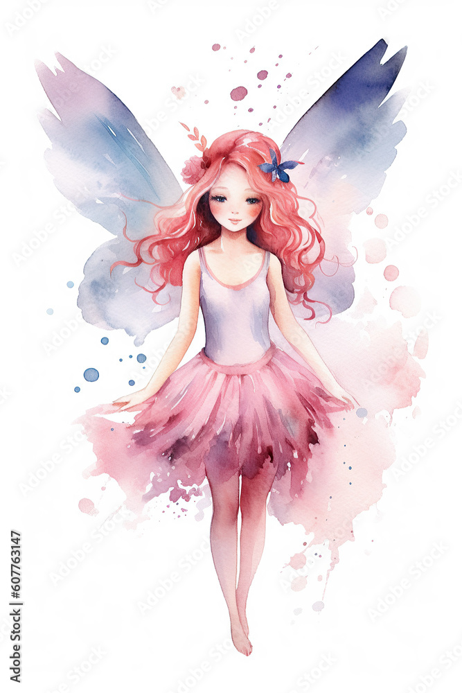 sylph fairy dancing watercolor clipart cute isolated on white ...