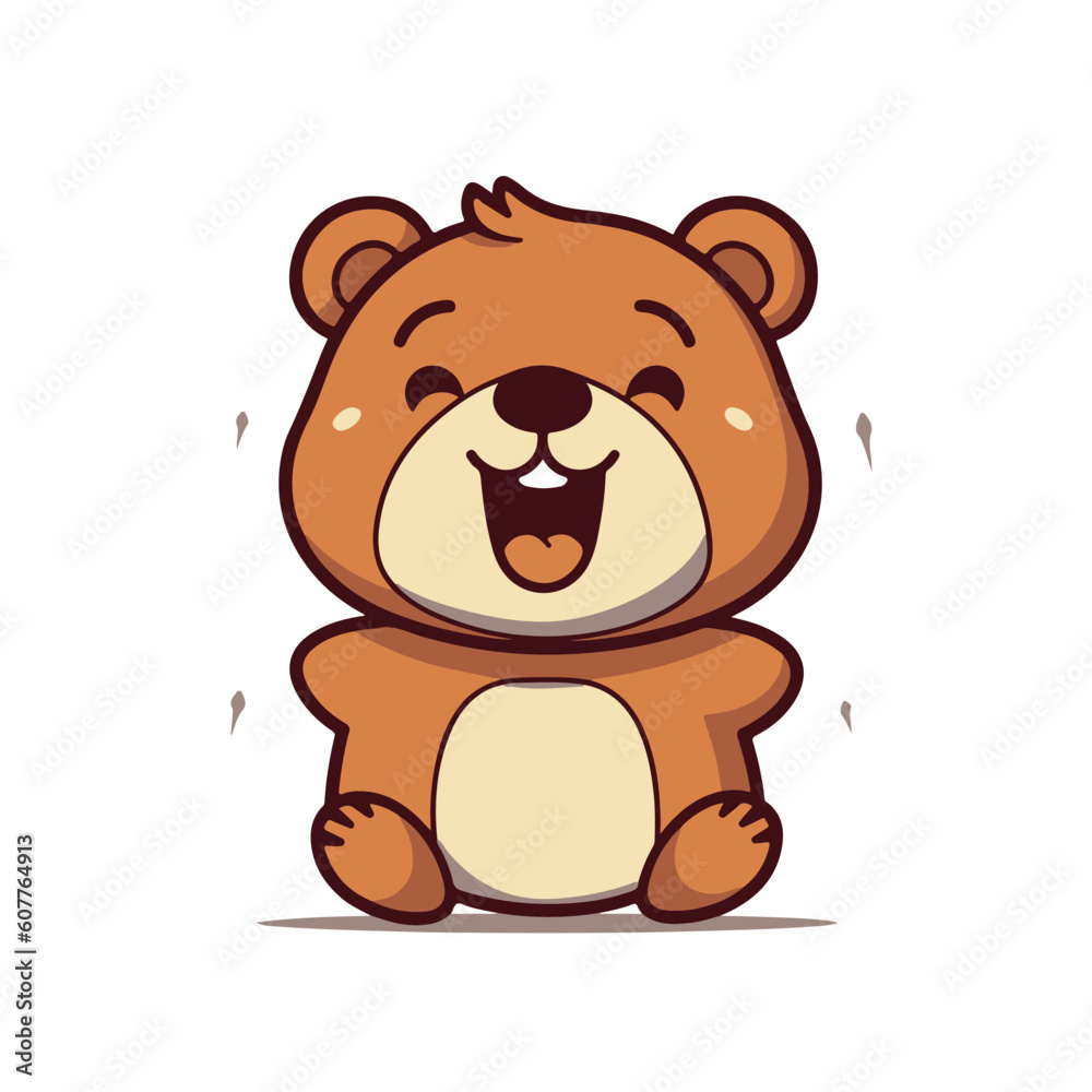 Bear in logo cartoon style. 2d vector illustration in acon style ...