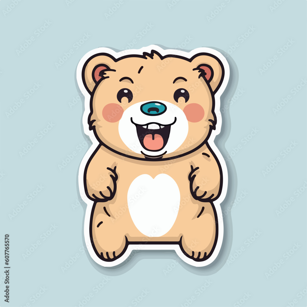 Bear in logo cartoon style. 2d vector illustration in acon style ...