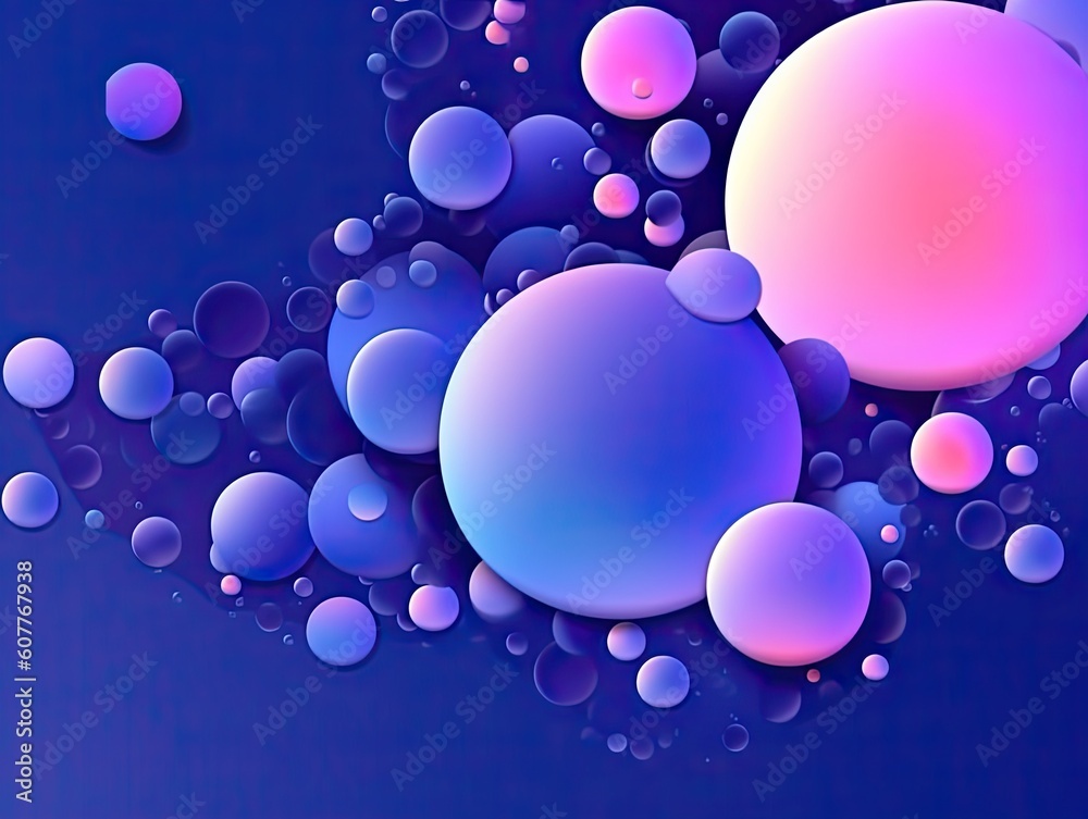 Abstract blue background with purple and blue bubbles. Created by AI ...