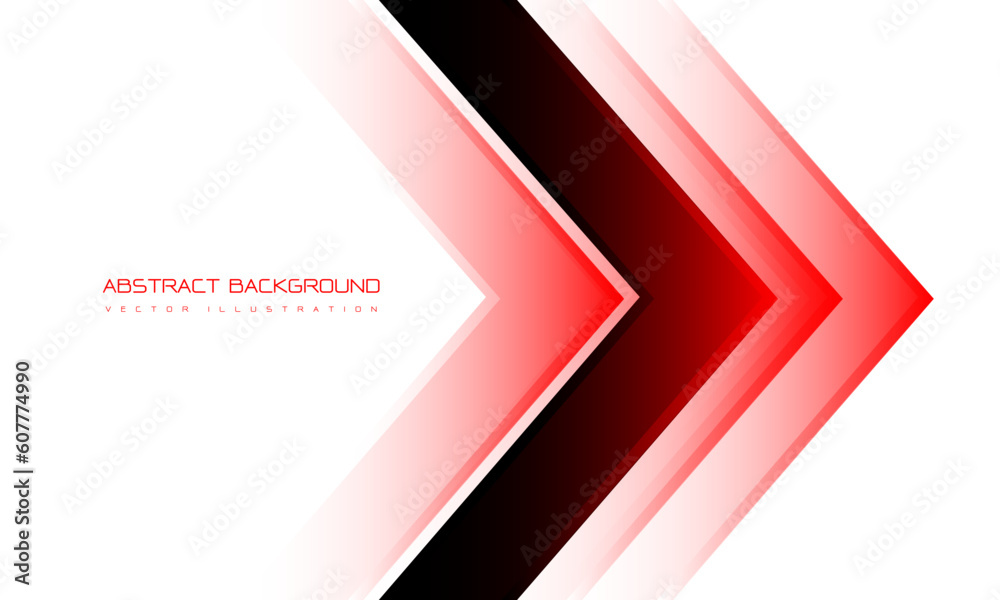 Abstract red arrow direction geometric on white blank space design modern luxury technology ...