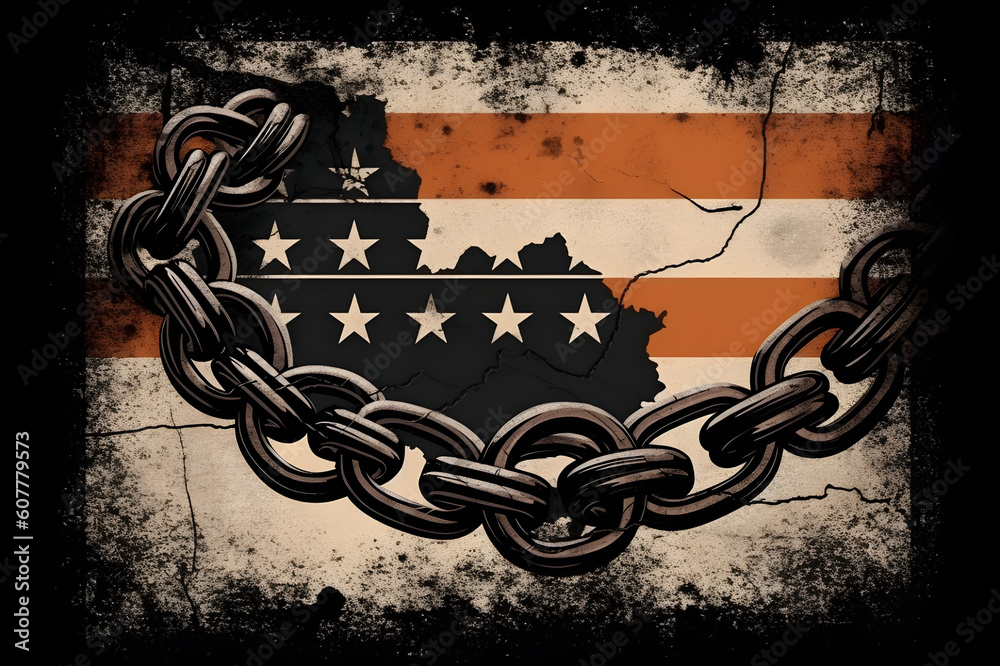 The chain as a symbol of freedom day celebrating the abolition of ...