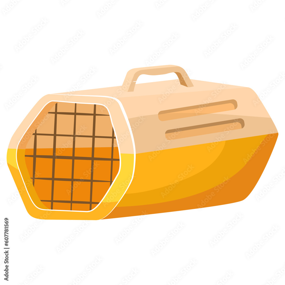 Cartoon animal carrier. Pet transportation box. Cat in carrier.Pet ...