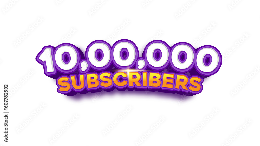 10,00,000 subscribers thank you vector banner. 1 Million subscribers ...