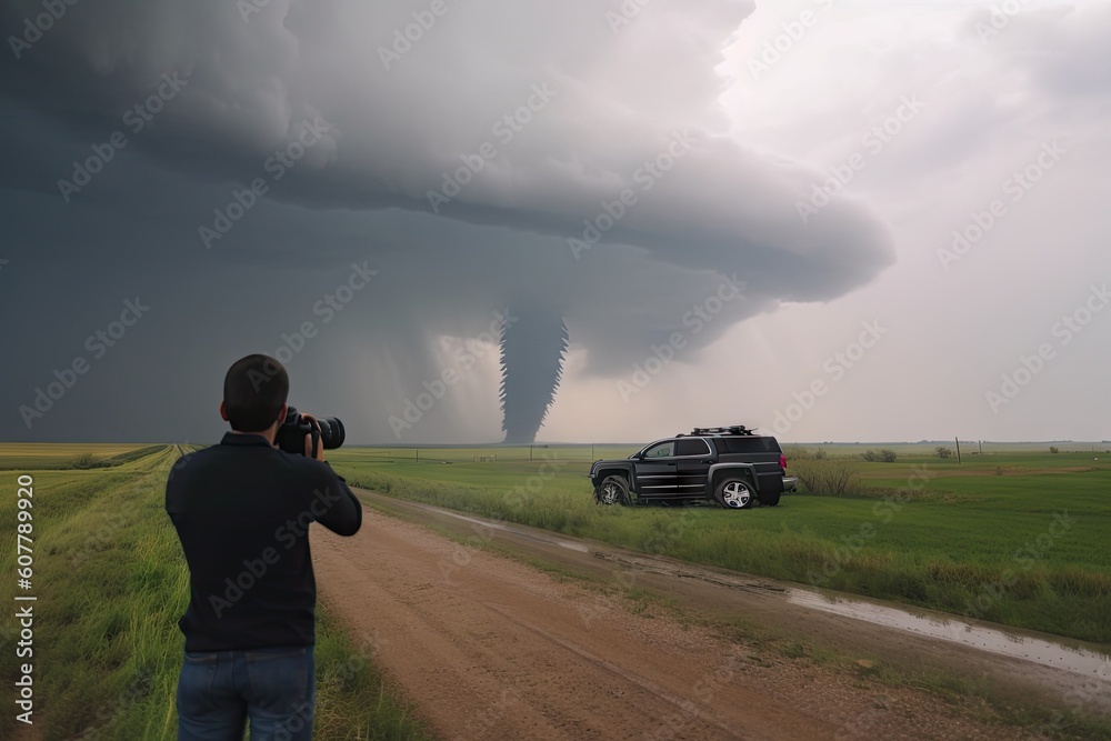 storm chaser filming tornado with drone, capturing incredible footage ...