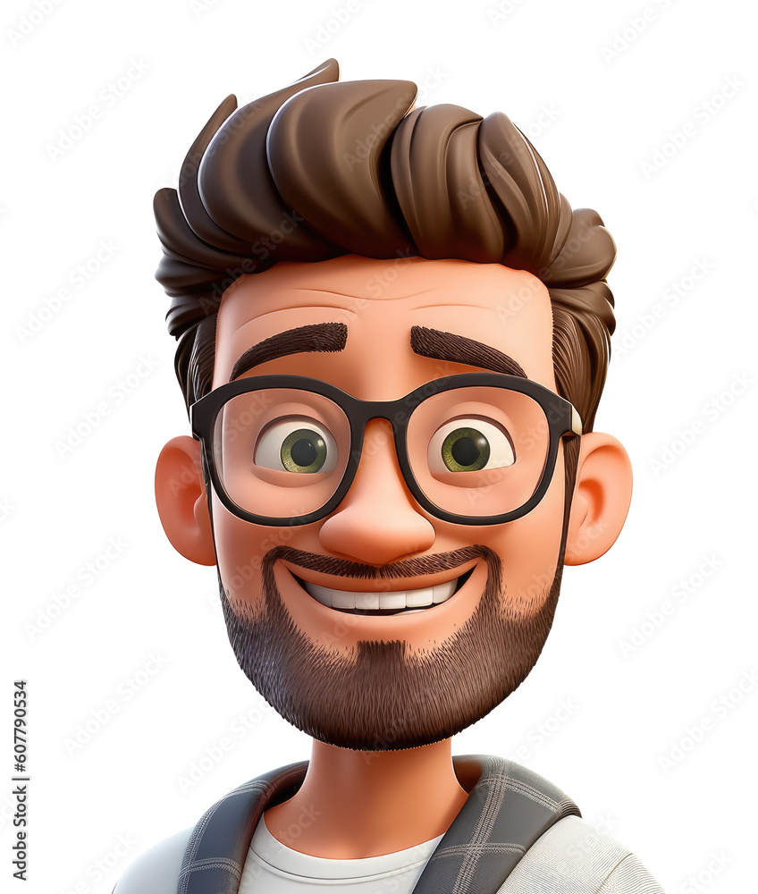 Emoji, happy man on transparent background. PNG, memoji, ai Stock ...