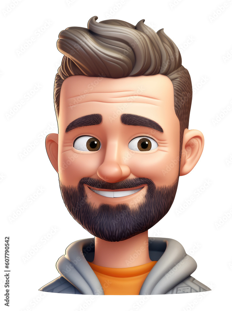 Emoji, happy man on transparent background. PNG, memoji, ai Stock ...