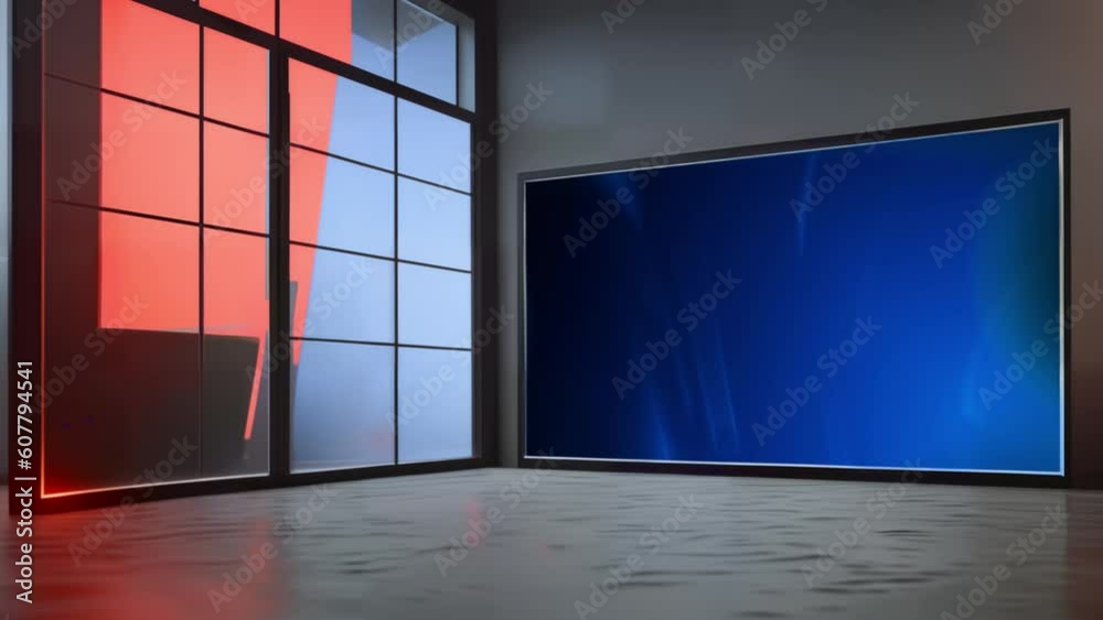 Innovative TV Studio Environment: 3D Virtual Set Background Loop Stock ...