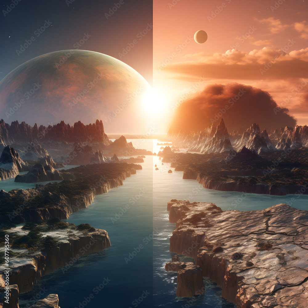 Global Warming and Pollution Concept. Illustration of climate change or ...