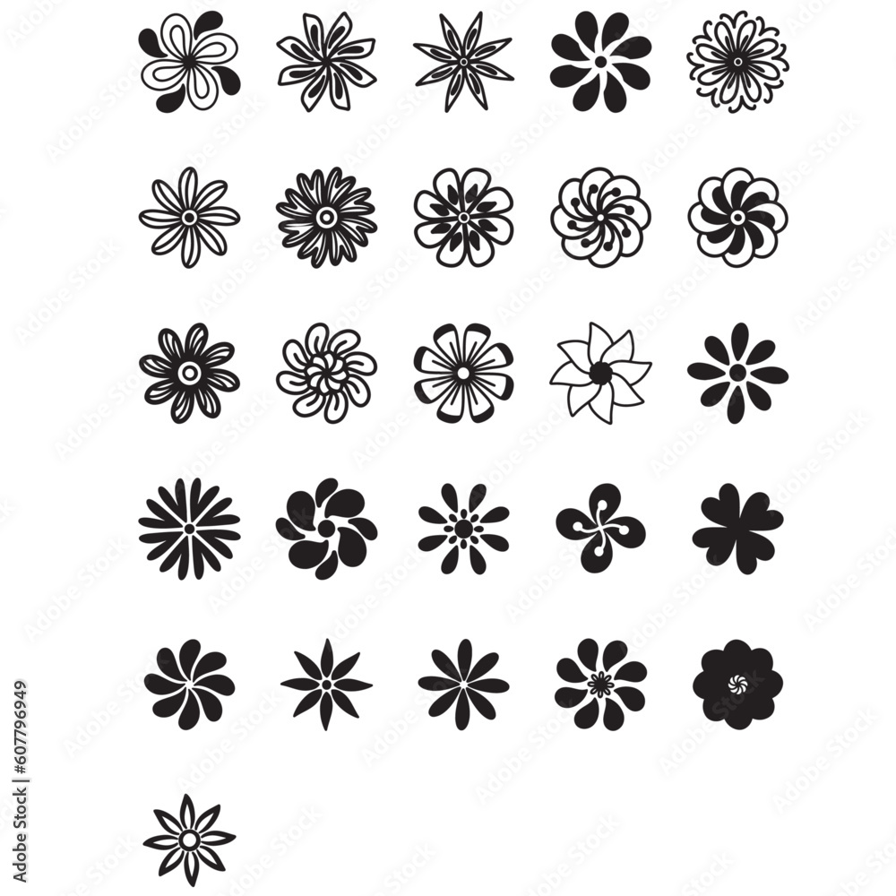Flowers Svg, Snowflake SVG, Flowers Svg, flower silhouette svg bundle ...
