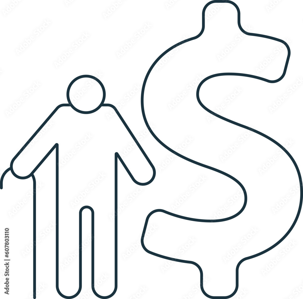 Pension icon. Monochrome simple sign from employee benefits collection ...