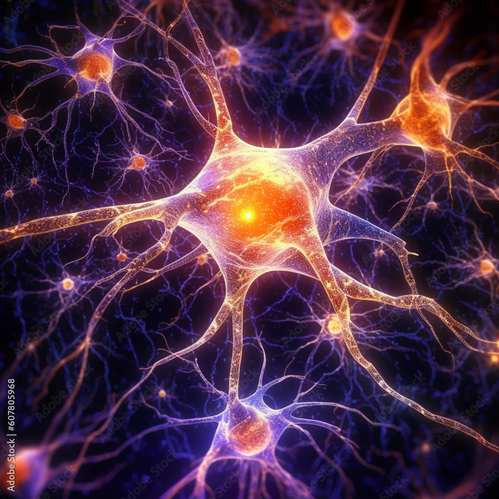 Neuron cells, neuroscience, brain, nervous system, synapses ...
