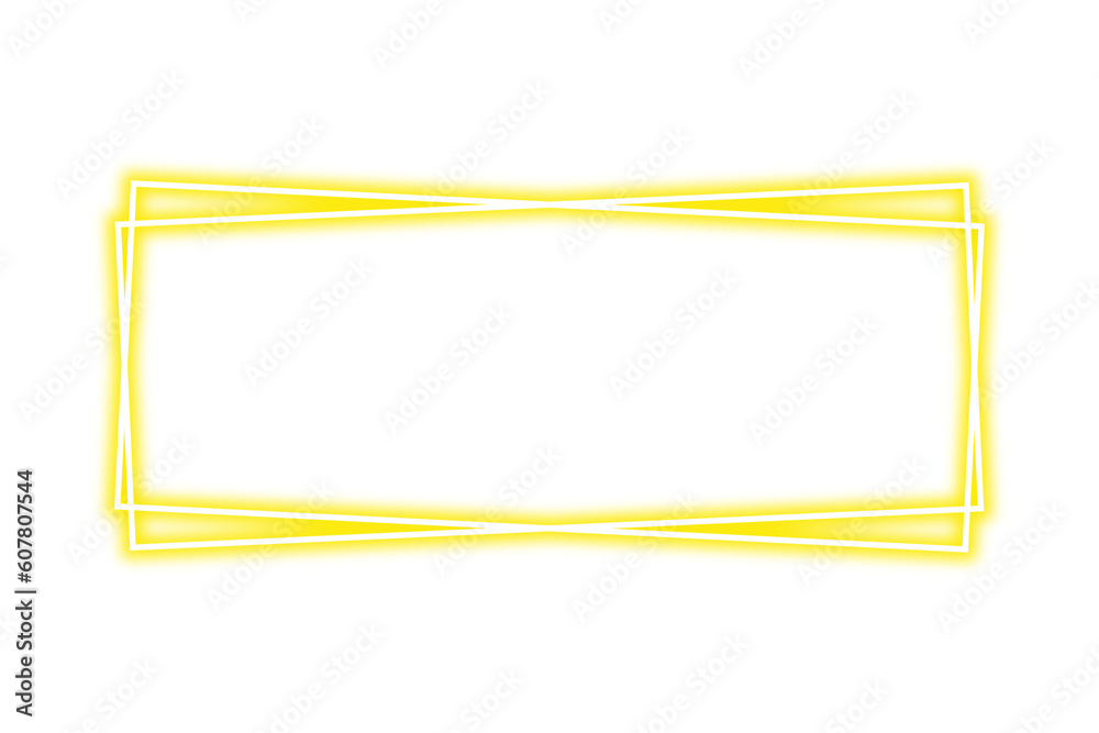 Neon yellow frame png. Glowing frame on transparent background. Stock ...