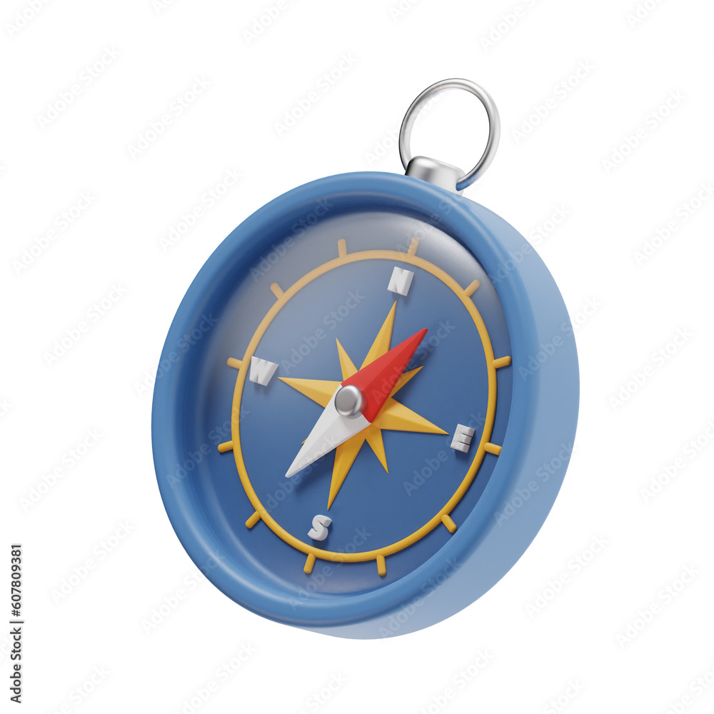 compass 3d render icon illustration, transparent background, navigation ...