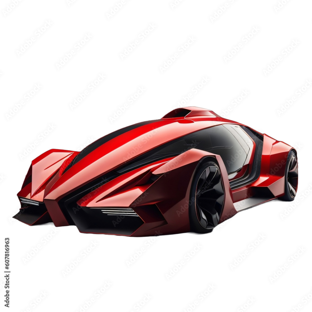 Red EV vehicle, Future EV car, futuristic design, alternative clean ...