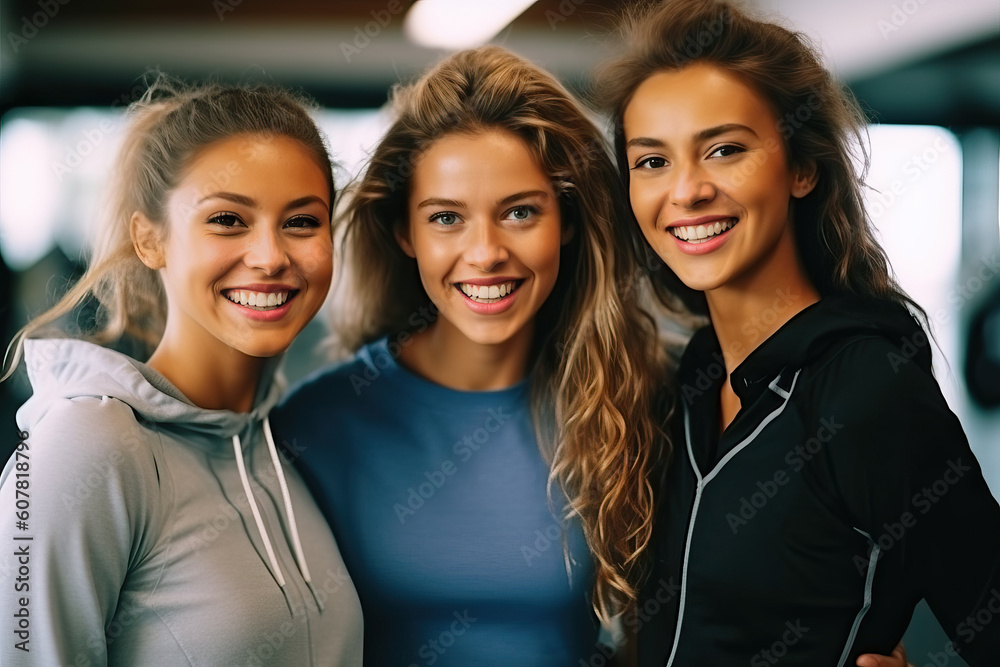 Three beautiful young women standing next to each other created with ...