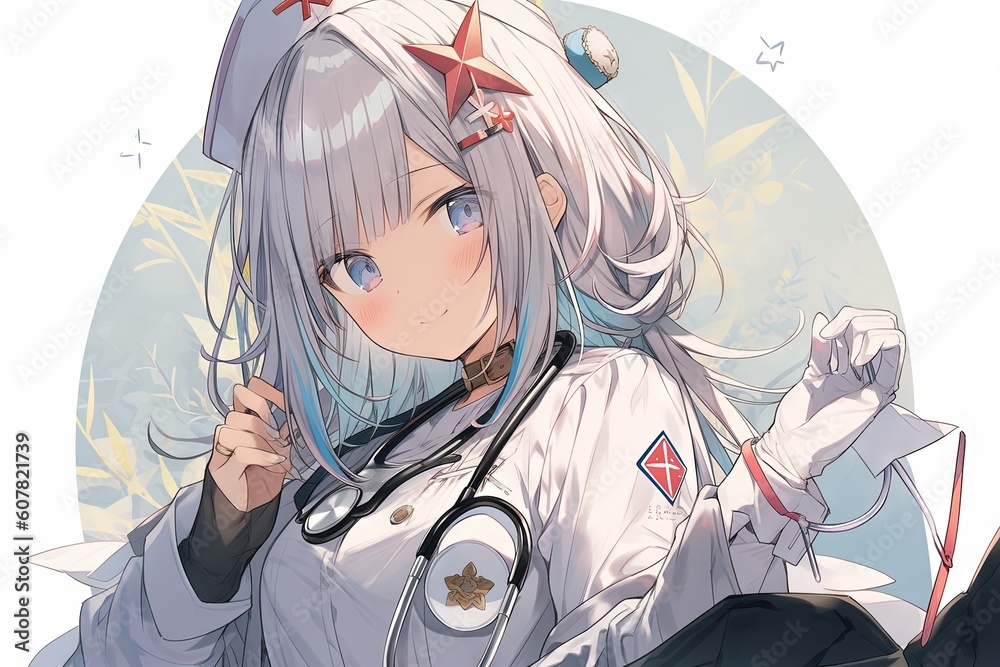 nurse anime girl, as she cares for patients with warmth and dedication ...