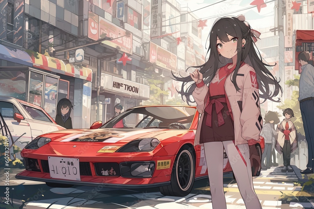 Explore the bustling streets of a retro - futuristic city through the ...