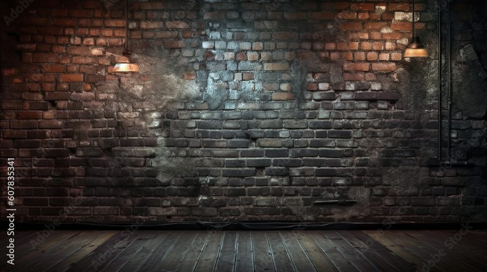 dark room brick wall grunge texture background. (2) Stock Illustration ...