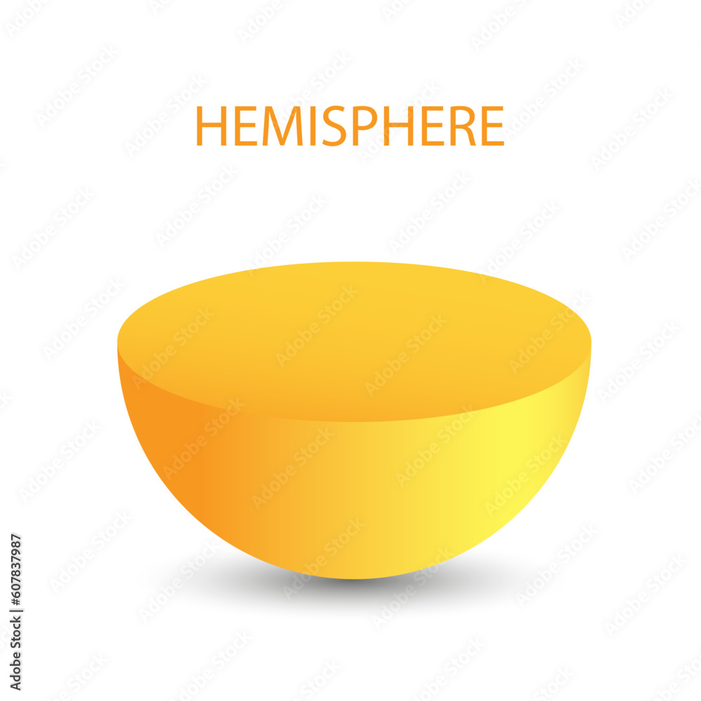 Vector hemisphere with gradients and shadow for game, icon, package ...