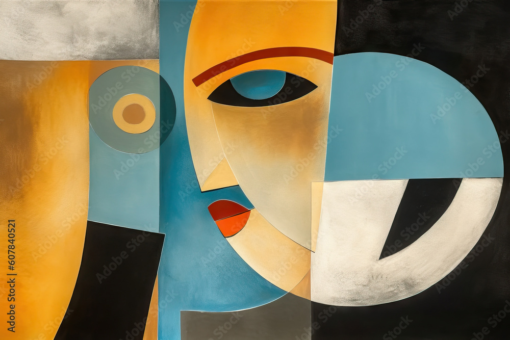 Generative AI illustration of abstract portrait of painting artwork of ...