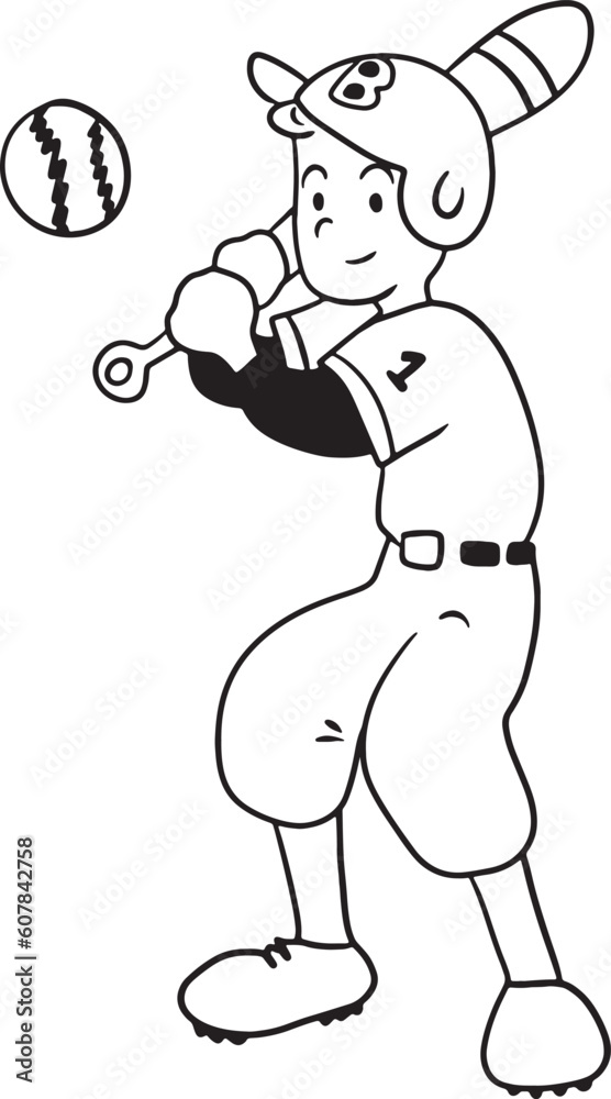 boy baseball drawing cartoons doodle kawaii anime cute illustration ...