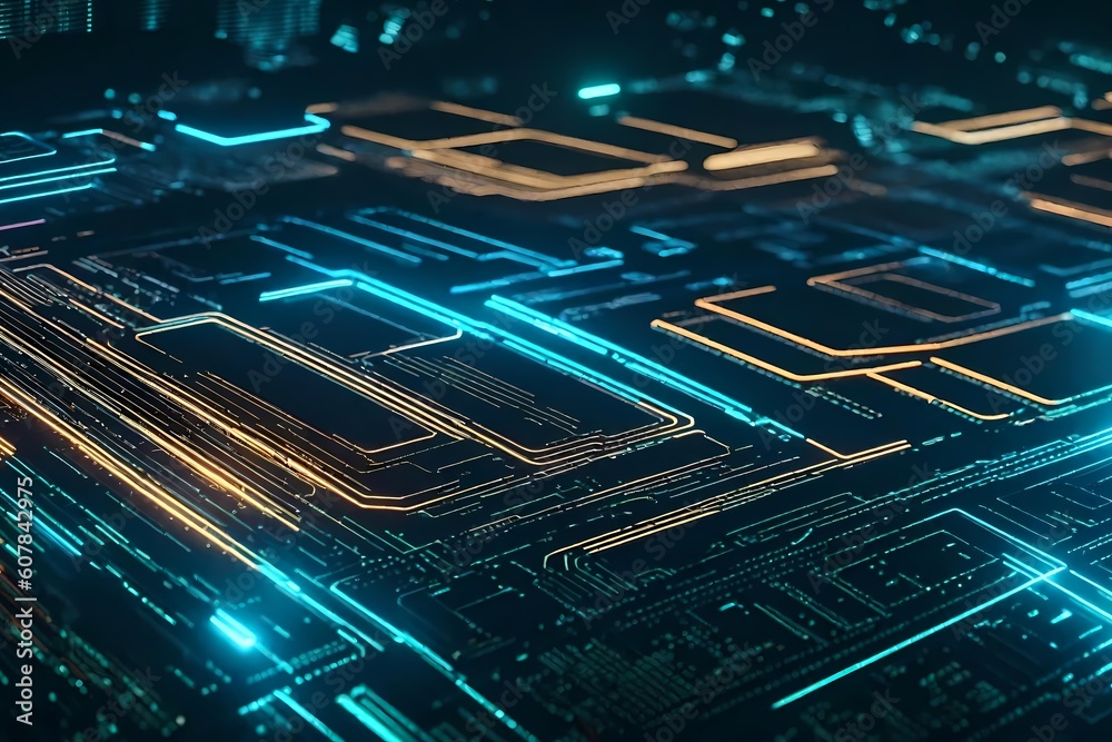 A high-tech, futuristic background with abstract geometric shapes ...