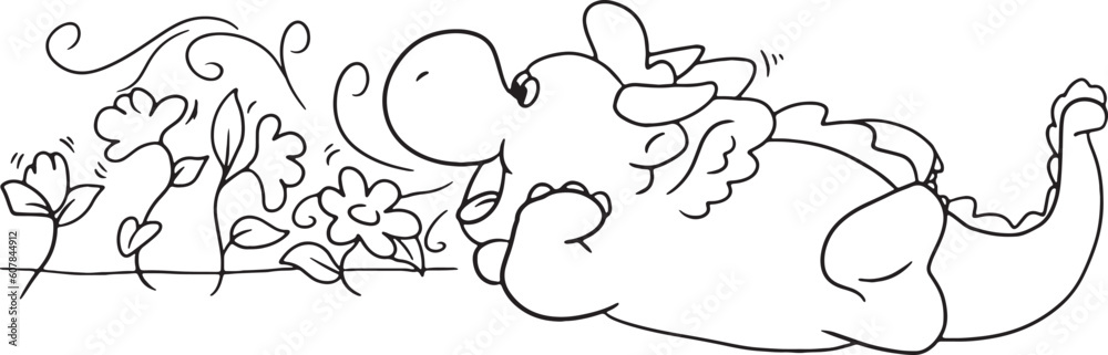 dinosaur drawing cartoon doodle kawaii anime cute illustration drawing ...