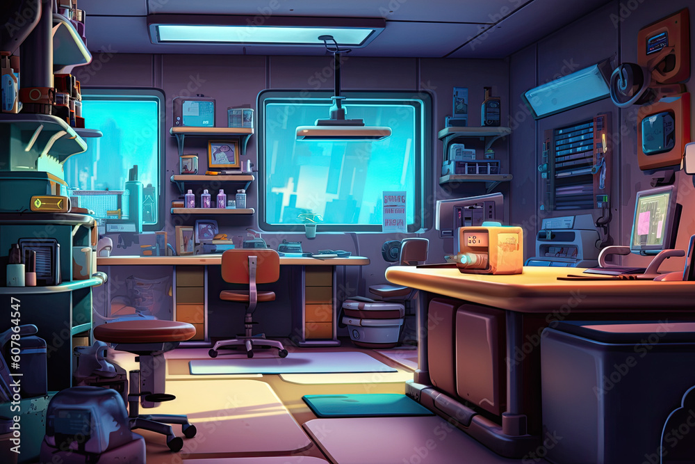 Bio-Genetic Laboratory, Cyberpunk city, Sci-Fi, Science Fiction, Space ...