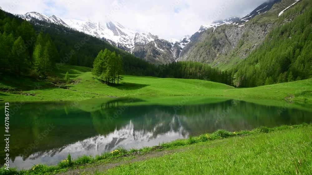 Serene Beauty of Laghetto naturale di Bout du Col during spring ...