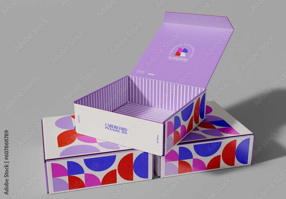 Stacked Boxes Mockup Stock Template | Adobe Stock