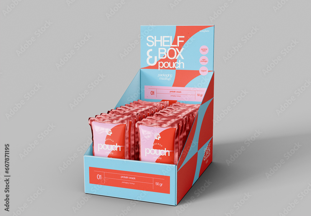 Cardboard Shelf Box with Product Mockup Stock Template | Adobe Stock