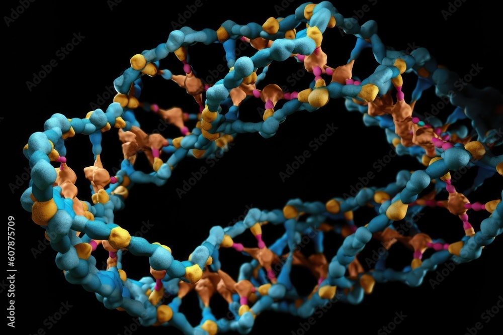 Photo & Art Print molecular structure of dna double helix, with paired ...