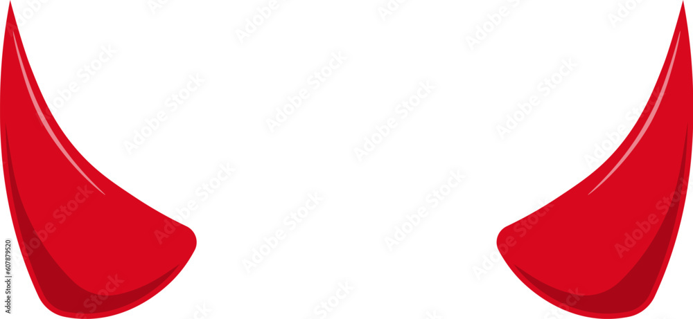 Vector illustration of short red devil horns. Stock Vector | Adobe Stock