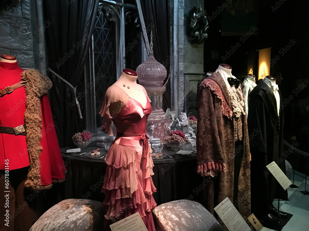 Exhibition of the original Harry Potter filming material. Stock Photo ...