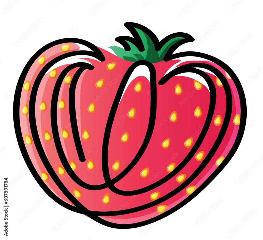 One line drawing of Strawberry One continuous line drawing of minimal ...