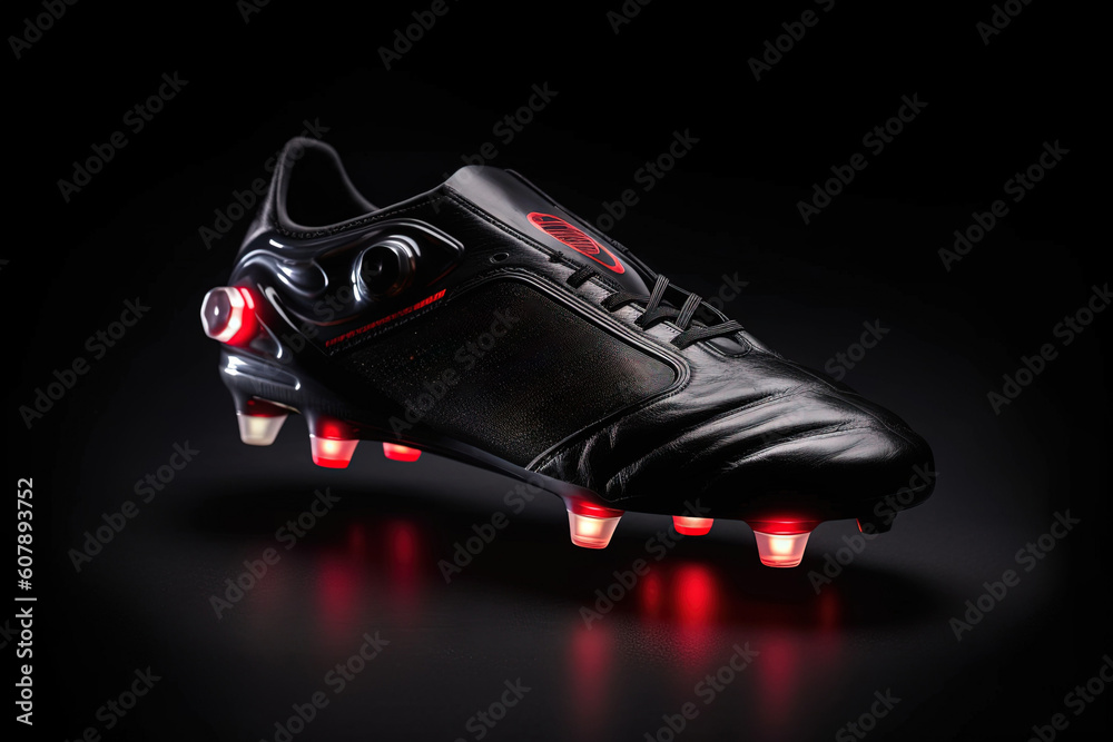 Soccer cleat shoe with built in sensors and micro adjustable studs ...