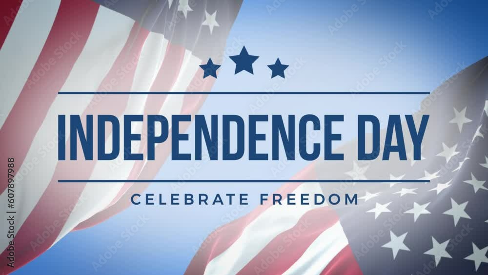 Independence day animation. United States of America celebration. Happy ...