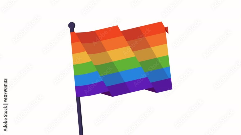 Animated Rainbow Flag. Symbol of LGBTQ. Rainbow Colourful Stripes ...