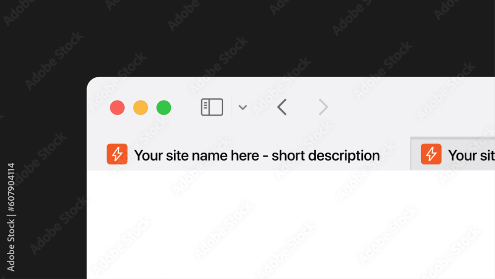 Favicon template in light theme in web browser. To insert your logo or ...