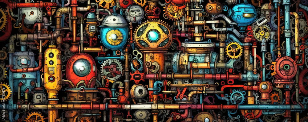 Industrial steampunk background Stock Illustration | Adobe Stock