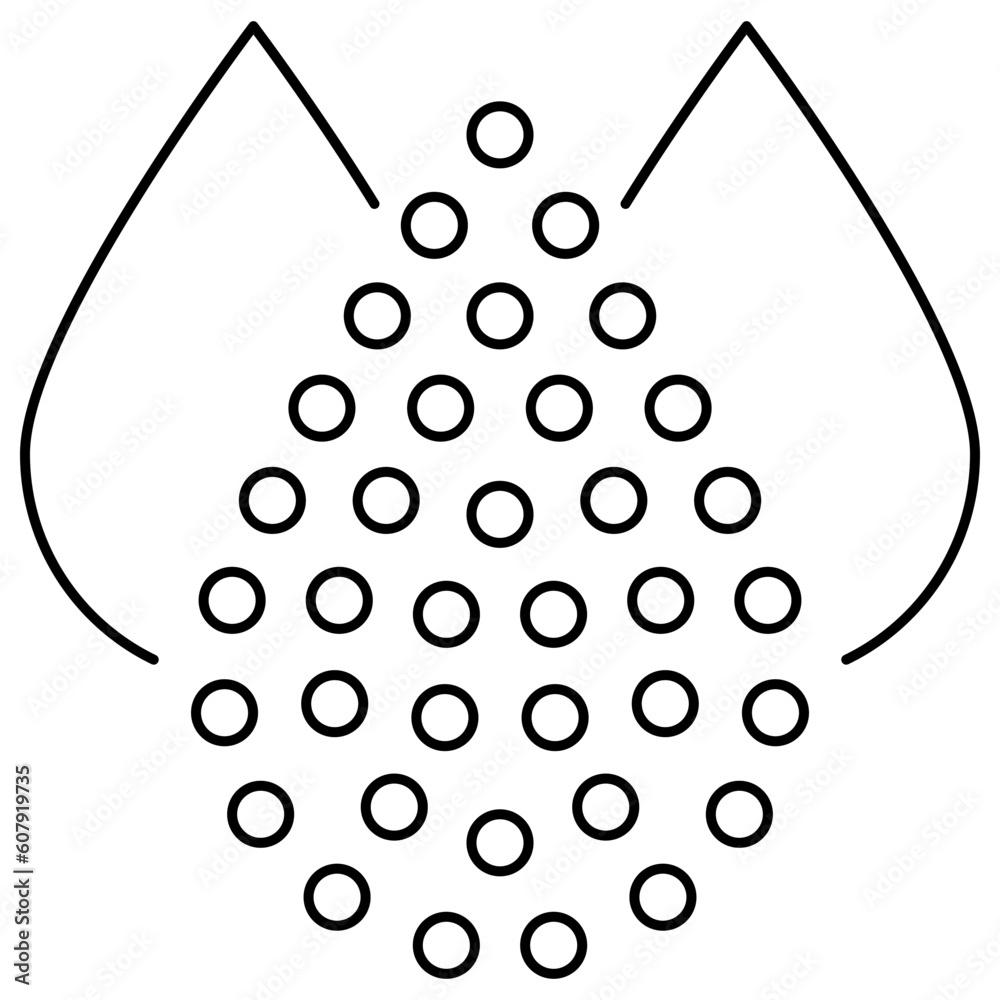 Thin line vector black icon of the Water Total Dissolved Solids TDS ...